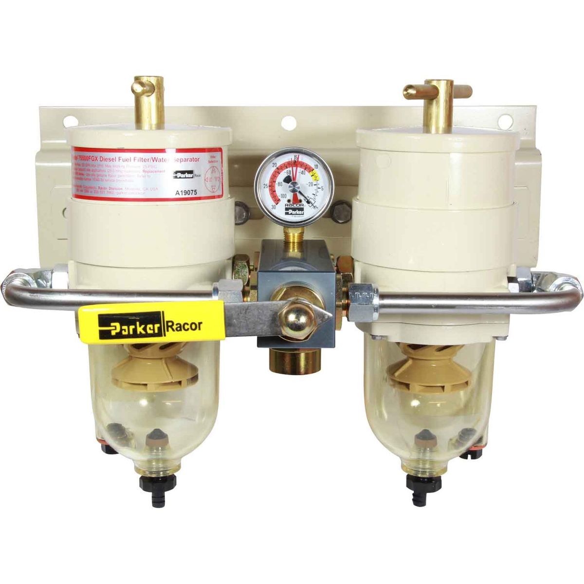 Racor 75/500FG Duplex Fuel Filter (10 Micron / Clear Bowl) — T.Norris ...